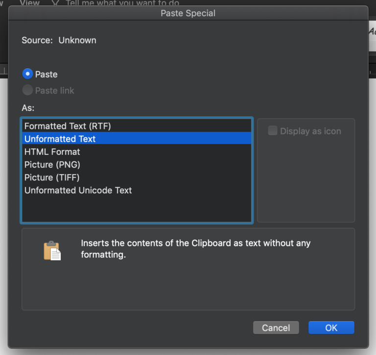 word-tips-paste-special | Wheatleys